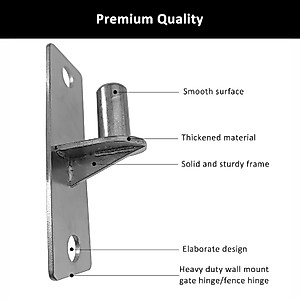 MATIHAY 2 Pack Wall Mount Flat Back Gate Hinges,Outdoor Chain Link Fence Gate Hinges,Heavy Duty Stainless Steel Wall Plate Hinges,Wood Fence Link Gate Hinges(Screws Not Included)