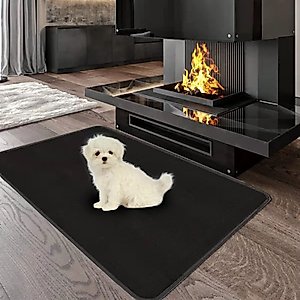 60 × 36 Inches Fire Resistant Mat for Fireplace, Rectangular Hearth Rugs for Fireplaces Fire Resistant, Floor Protective Rug for Indoor Outdoor, Reusable Under Grill Mat, Durable Fireproof Mat
