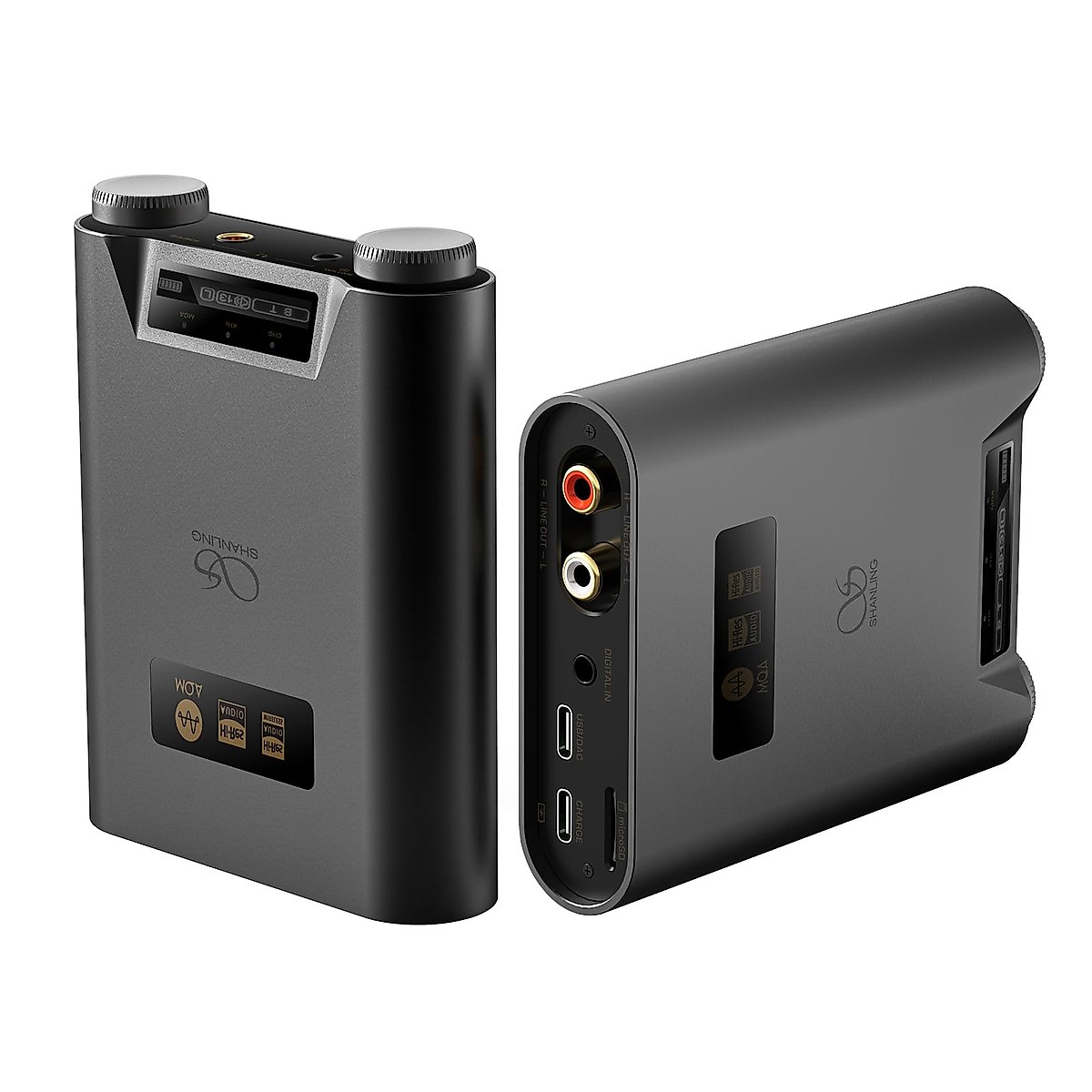 SHANLING H5 Portable DAC/AMP,HiFi Music Player,Headphone Amplifier,Dual AK4493SEQ DAC,768kHz / 32bit, DSD512,Bluetooth 5.0,840@32Ω Output,MQA Full Decoder,3.5/4.4mm,Optical/USB/Coaxial (Black)