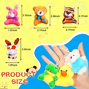 40 Pieces Mini Plush Animals Toys Set Animal Plush Toys Stuffed Animals Set Stuffed Animals Bulk Tiny Stuffed Animals for Boys Girls Themed Parties Valentine's Day Supplies Presents