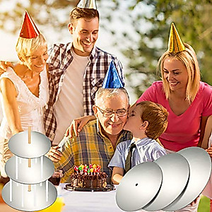 89 Pieces Cake Tier Stacking Kit Sturdy Round Cake Boards with Parchment Paper Round and Plastic Cake Dowel Rods for Cake Tier Stacking Support Decorating (6 Inch, 8 Inch, 10 Inch,Silver Boards)