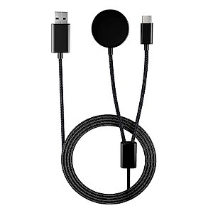 Galaxy Watch 6 Charger Compatible with Samsung Galaxy Watch 6/6 Classic/5/4/3/Active, USB C Charging Cable for Galaxy S23/S22/S21/S20/S10/Note 20/10/9/Buds, 2 in 1 4FT Wireless Charger Dock Cord