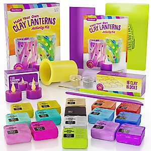 Light-up Clay Lanterns Making Kit Activity for Kids & Tween Girls Ages 8-14 Year Old - Best DIY Arts & Crafts Kits Easter Gifts - Creative Toys for Preteen & Teenagers Art Projects (Lanterns)