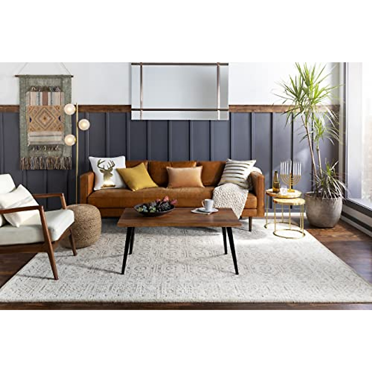 Mark&Day Area Rugs, 9x12 Hello Transitional Khaki Area Rug, Cream Light Brown Carpet for Living Room, Bedroom or Kitchen (9' x 12')