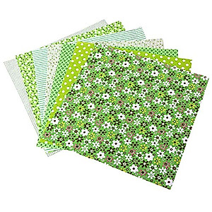 Healifty Cotton Cloth Craft Fabric Scraps 6pcs Cotton Craft Fabric Bundle Squares Patchwork Cloth for DIY Sewing Quilting Scrapbooking (Green) Felt Sewing Squares Quilting Precut Squares
