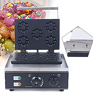 Commercial Non-Stick Waffle Donut Machine Plum Flower 5 Holes Double-Sided 1500W Electric Doughnut Maker For Baking Delicious Donuts