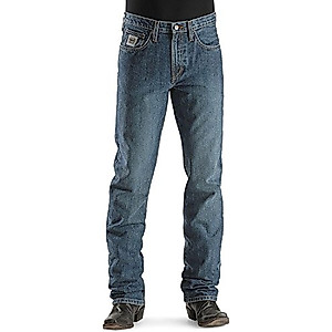 Cinch Men's Silver Label Slim Fit Jean, Medium Stone Wash, 42W x 34L