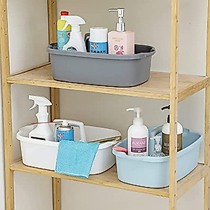 Andmey Cleaning Caddy Organizer Portable Shower Caddy Basket with Handle for Bathroom, Garden, kitchen, Cleaning Supplies, Gray