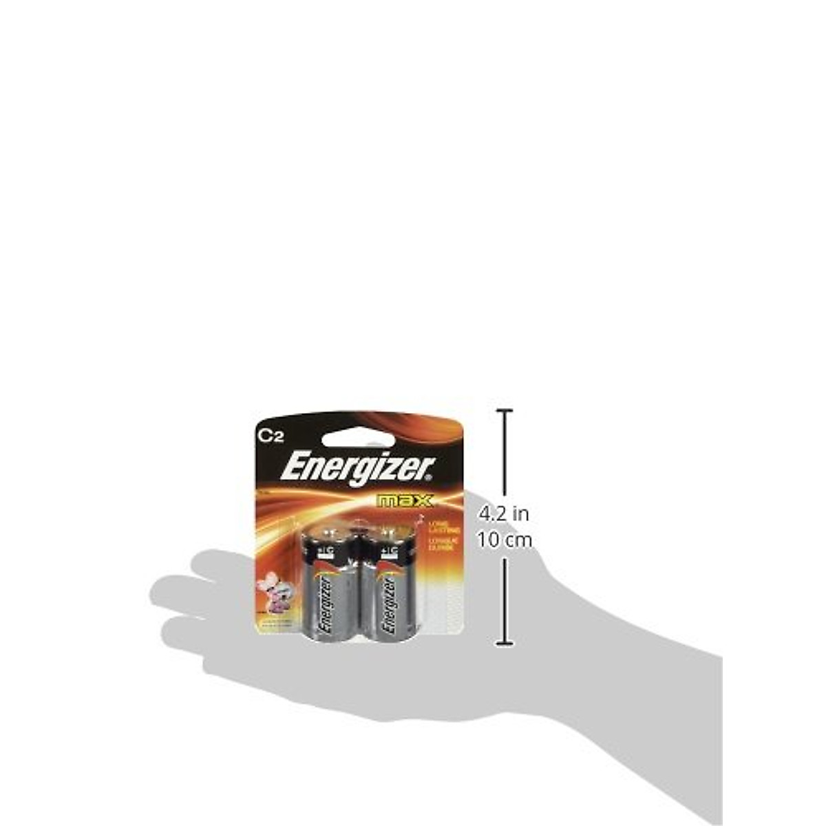 Energizer Max C Batteries, Premium Alkaline C Cell Batteries (2 Battery Count)