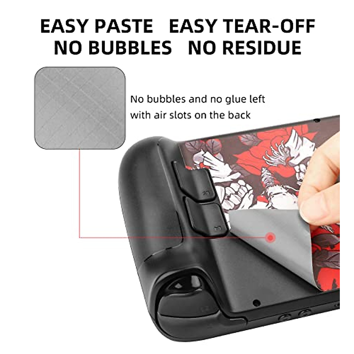 Cicilemo Protective Skin Decal for Steam Deck, Anti-slip Scratch-resistant Skins Stickers Set Compatible with Steam Deck Handheld Gaming PC(Brighting Red)