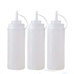 EORTA 3 Pack Plastic Squeezable Bottles with Tip Caps Squirt Condiment Containers, 32 Ounces Dispensers for Ketchup Mustard Sauce Olive Tomato Salad, Home Kitchen Restaurant BBQ, White
