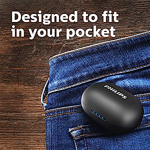 Philips UpBeat UT102 True Wireless in-Ear Earbuds Bluetooth 5.0 Headphone, TWS Stereo with 3+9 Hours Playtime, Multifunction Button + Smart Pairing (TAUT102BK)