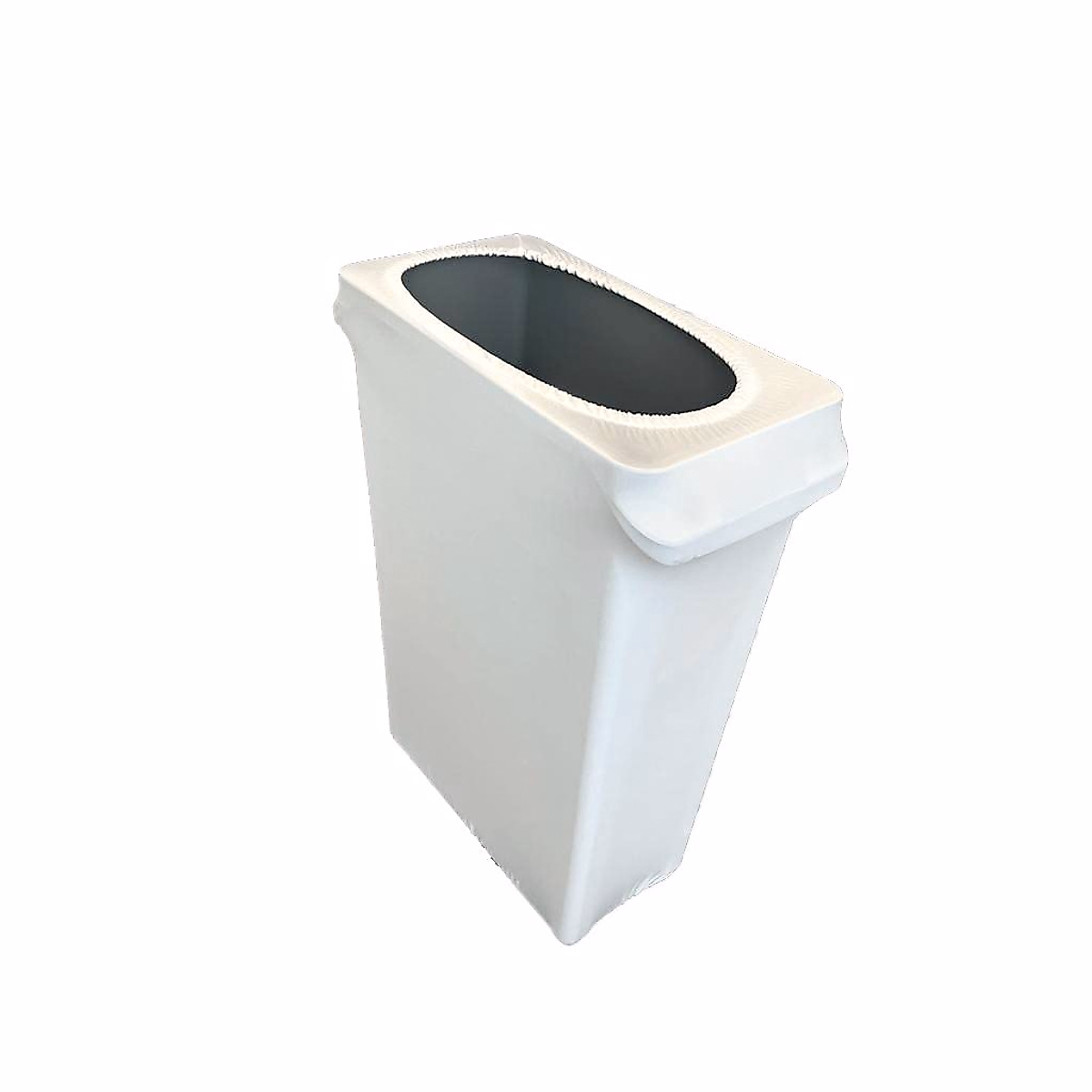 Spandex & Table Linens Spandex Stretch Slim Jim Trash Can Cover - Garbage Can Cover for 23 Gallon Trash Bins - Durable Polyester/Spandex Blend Garbage Can Covers - Made in The USA - White