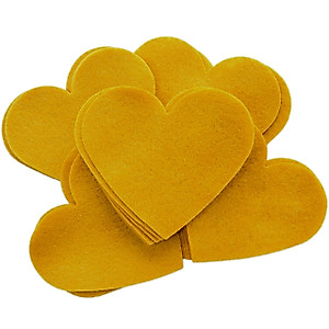 Playfully Ever After 2 inch Felt Hearts 45pc - Mustard