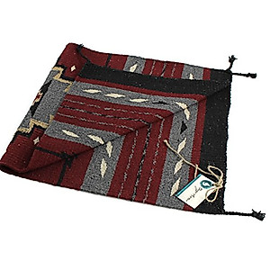 Onyx Arrow Southwest Décor Area Rug, 20 x 40 Inches, Pueblo Pattern Burgundy/Gray