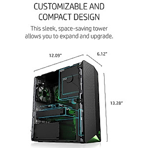 HP Pavilion Gaming Desktop PC, AMD Ryzen 7 5700G Processor, NVIDIA GeForce RTX 2060 Graphic, 32GB RAM, 1TB SSD + 1TB HDD, WiFi, Bluetooth, Windows 11 Pro，ARIMOOZ