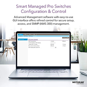 NETGEAR 8-Port Gigabit Ethernet Smart Switch (GS108T) - Managed, with 1 x PD Port, Optional Insight Cloud Management, Desktop or Wall Mount, Silent Operation, and Limited Lifetime Protection