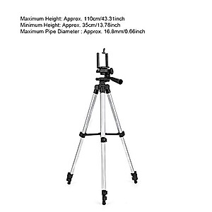 Selfie Tripod Stand, Aluminium Alloy Selfie Stick Portable 1/4 Inch Screw Multifunction Phone Stand Live Steming Tripod for Recording Travel Selfie Stick