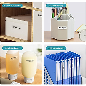 DEEPIN Label Maker Machine D101 Bluetooth Label Maker with Tape, 0.4-1 Inch Print Width Thermal Label Printer Portable for Business, School, Office Organization, Home Storage, White