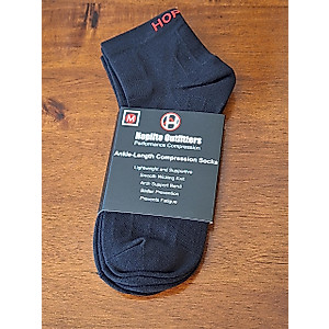 Hoplite Trail Running Compression Socks for Men and Women, ankle-length, 2 pair multi-pack, great for running, cycling, hiking, and OCR (Large)