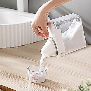 Storage Tank With Measuring Cup, Washing Powder Storage Box, Household Laundry Detergent Storage Bottle, Washing And Care Products Packaging Tank (Color : 1800ML)