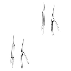 2 Sets Stainless Steel Shrimp Wire Stainless Steel Shrimp Peeler Dual Use Fish Scale Remover Dual Use Shrimp Cleaner Kitchen Accessories Home Accessory Daily Use Fish Scaler