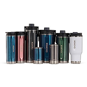 Igloo, 12 OZ Stainless Steel, Tumbler, Flip ‘n’ Sip, Spruce