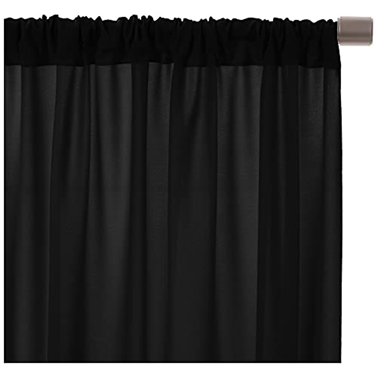AK TRADING CO. 10 feet x 8 feet IFR Polyester Backdrop Drapes Curtains Panels with Rod Pockets - Wedding Ceremony Party Home Window Decorations - Black