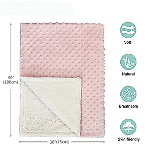 Baby Blankets for Boys Girls Soft Minky and Sherpa Fleece Toddler Throw Blanket Unisex for Crib,Stroller and Pets(Blush Pink)