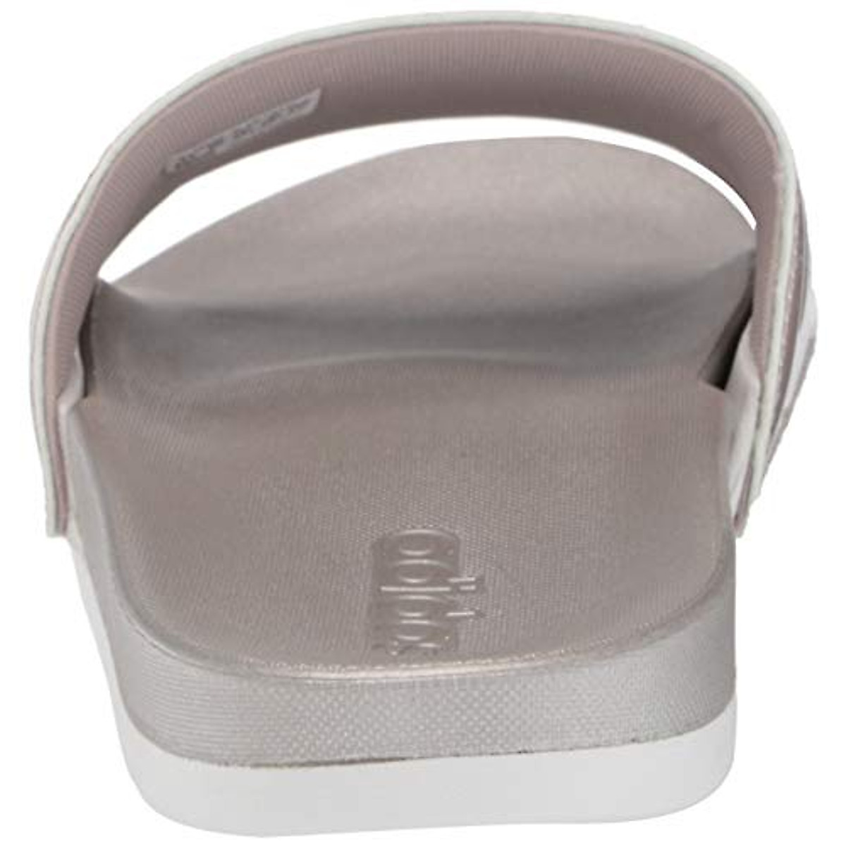 adidas Women's Adilette Comfort Slides Sandal, Champagne Metallic/Champagne Metallic/Crystal White, 11
