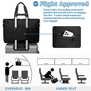 ETRONIK Laptop Tote Bag for Women, Tote Bag for Women with Laptop Compartment, Large Tote Bag Purse with Storage Bag, The Tote Bag Shoulder Bag for Work Gym Overnights Weekend Trips, Black