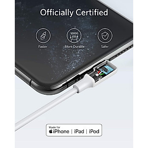 Anker USB-C to 90 Degree Lightning Cable (6 ft), MFi Certified, Supports Power Delivery for iPhone SE / 11 Pro/X/XS/XR / 8 Plus/AirPods Pro, iPad 8, iPod Touch, and More(White)