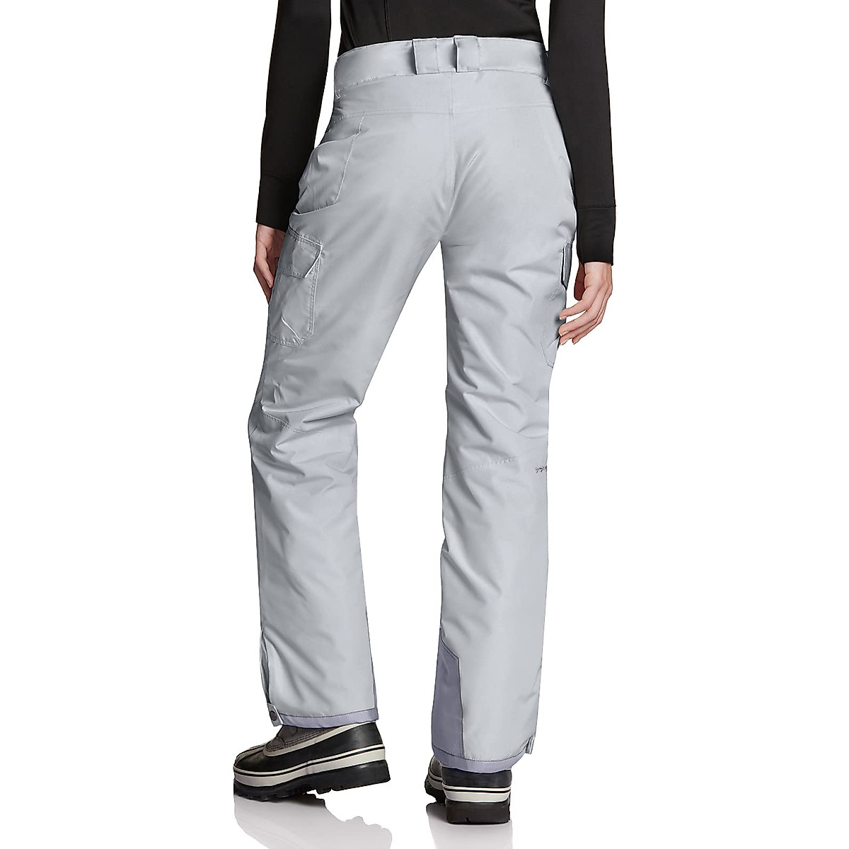 TSLA Women's Winter Snow Pants, Waterproof Insulated Ski Pants, Ripstop Snowboard Bottoms, Cargo Snow Pants Steel, Small