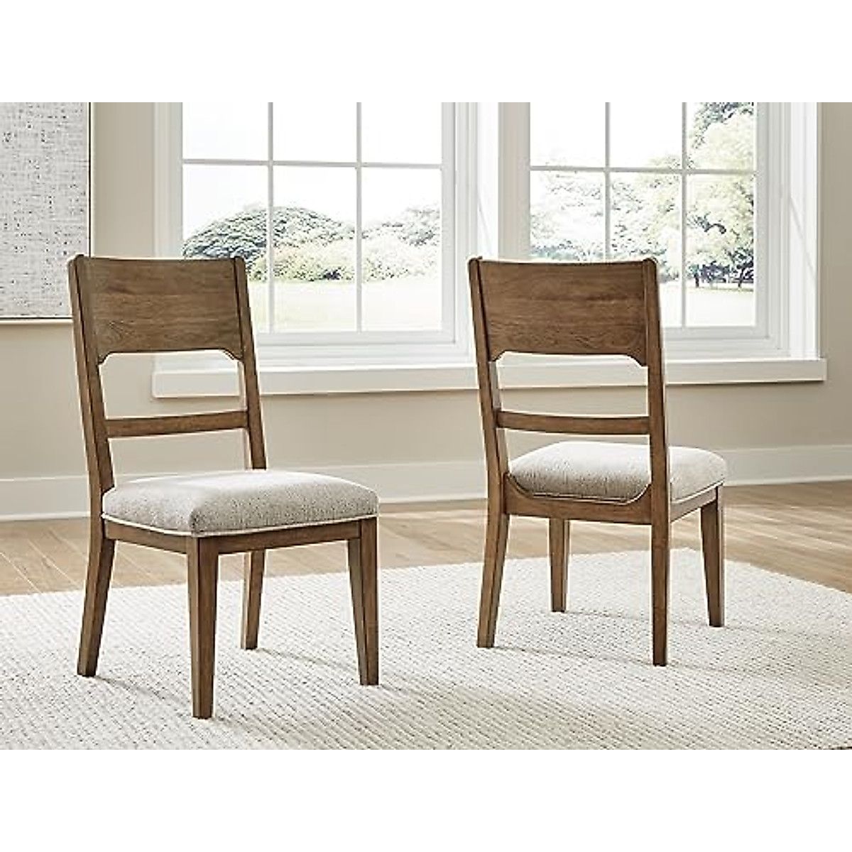 Signature Design by Ashley Cabalynn Traditional Dining Chair Set, 2 Count, Brown & Tan