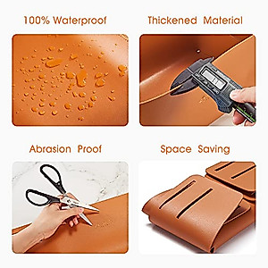 Small PU Storage Bins, Faux Leather Storage Basket with Handles, Collapsible Storage Bin for Closets, Shelves, Perfect for Organizing Keys, Remote Control, Wallet, Jewelry, Sunglasses, Gifts