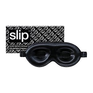 slip Contour Sleep Mask | 100% Pure Mulberry Silk, Ultra Soft | Contoured Design, Prevents Eye Pressure | Adjustable Strap, Ideal for Travel - Black
