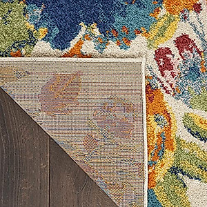 Nourison Allur Floral Ivory Multicolor 7'10" x 9'10" Area -Rug, Easy -Cleaning, Non Shedding, Bed Room, Living Room, Dining Room, Kitchen (8x10)