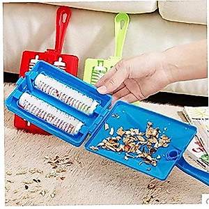 Pinicecore Carpet Table Brush Plastic Double Brush Handheld Sweeper Crumb Dirt Cleaner Roller Tool Home Cleaning Brushes Random Color