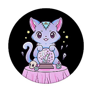 Kawaii Pastel Goth Cute Creepy Wicca Witchy Cat PopSockets Swappable PopGrip