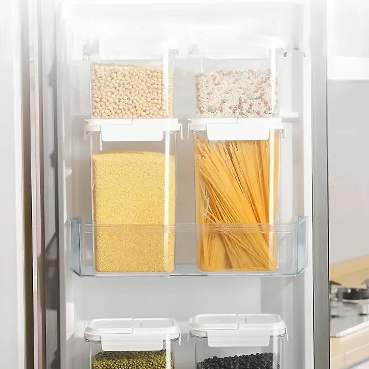 XhOSLAnd Cereal Storage Container Set, Pantry Organizer, Food Portion Containers (L-4PCS)