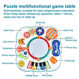 Tuko Baby Toys 6 to 12 Months,Activity Table Toy for Toddlers (Size: 11.8 x 11.8 x 12.2 inches)