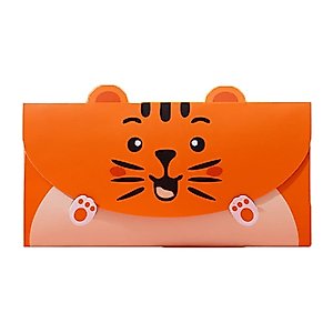 tooloflife 10 Pieces Envelope Greeting Card Cartoon Animal Stationery Paper Thank You Cards Gift for Kids, All Occasions,Birthday Invitation - Tiger