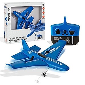 SHARPER IMAGE Airbolt Racer RC Airplane With 2.4 GHz Remote, USB-C Charging, and Replacement Propellers