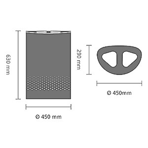 Brabantia Large Laundry Hamper (Matt Steel) Bathroom Bedroom Dirty Clothes Basket with 2 Sections, Inner Laundry Bags, Discrete Lid - 14.5 Gal