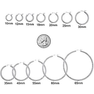 Savlano 925 Sterling silver Round Hoop Earrings for Women, Girls & Men Comes in 10MM-25MM (10)
