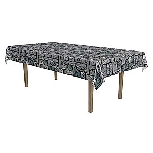 Beistle Plastic Table Cloth, Castle Tablecloth Décor, Decorations, Medieval Themed Party Supplies, 54 by 108-Inch, Multicolor