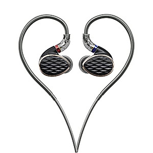 FiiO FH15 1DD 3 Knowles BA Hybrid Technology in-Ear Wired Earphone with 3.5mm/4.4mm MMCX Cable(Black)