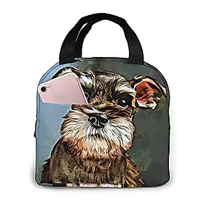 TMVFPYR Cute Dog Lunch Bag Cooler Bag Women Tote Bag Insulated Lunch Box Water-resistant Thermal Soft Liner Lunch Container for Picnic Travel Boating Beach Fishing Work