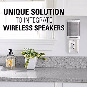 Sanus Outlet Shelf - Holds Any Device Up to 10lbs & Installs in Seconds - Includes Standard & Decora Style Outlet Covers & Integrated Cable Management Channel - Works for Sonos & Smart Home Speakers