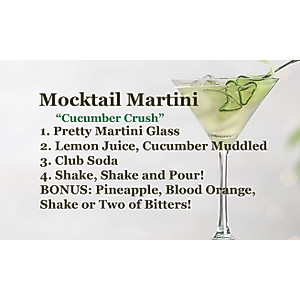 Easy Order Mocktail Cards, 20 Count Variety Pack - Hand to Bartender Or Server to Get Exactly What You Want - Mocktail Recipe Book for Dry January (Mocktail Variety Pack)